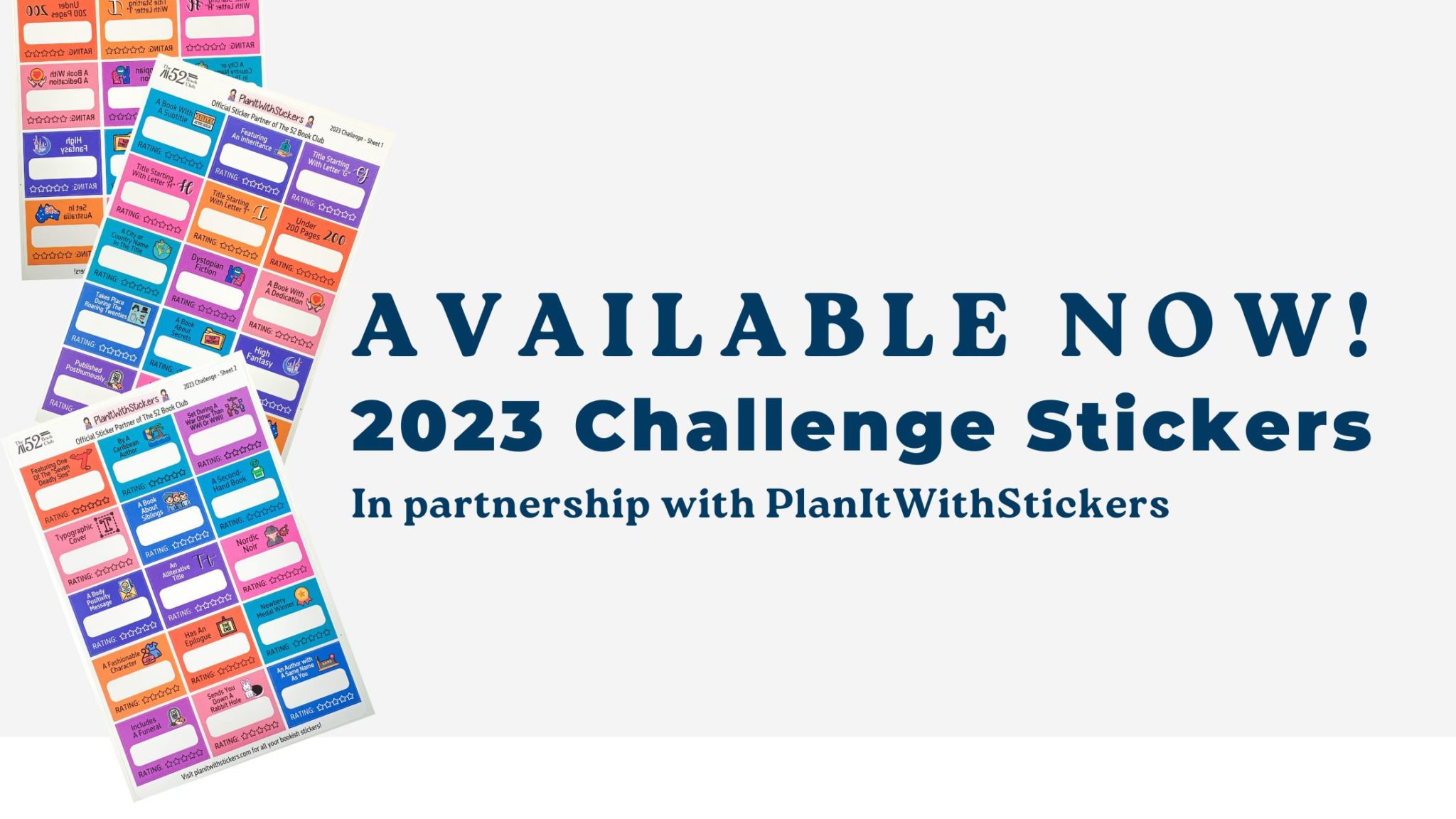 2023 Stickers with PlanItWithStickers – The 52 Book Club
