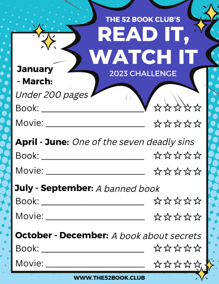 Read It, Watch It 2023 Challenge – The 52 Book Club