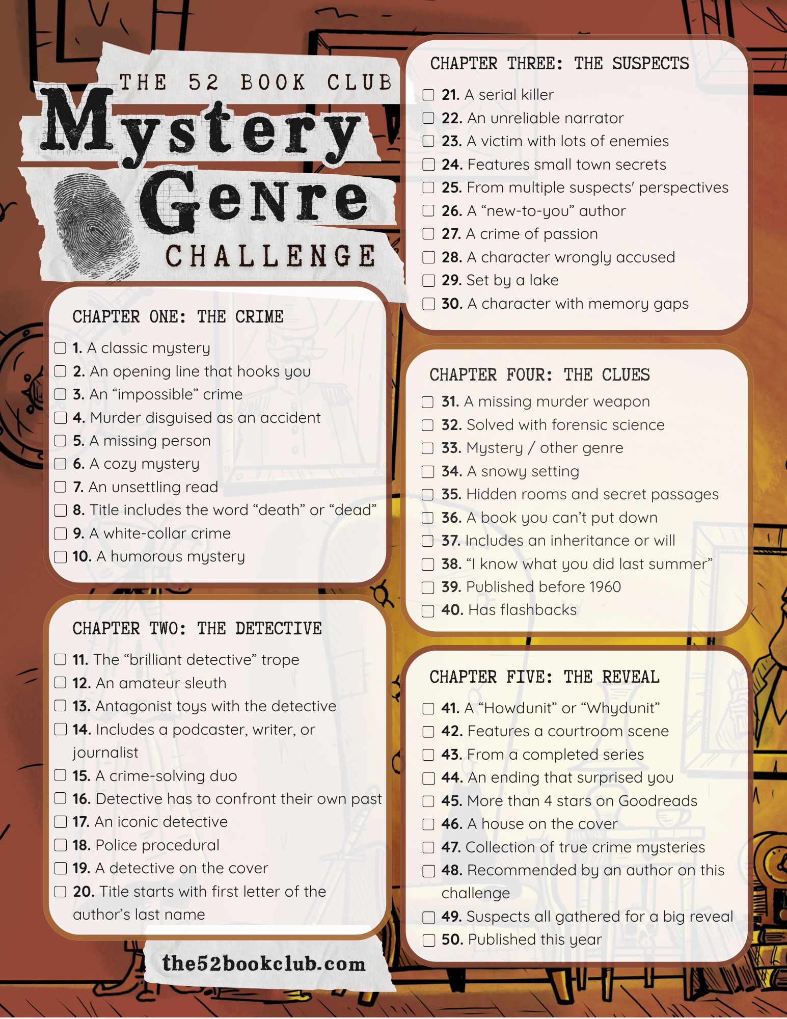 Mystery Genre Challenge – The 52 Book Club